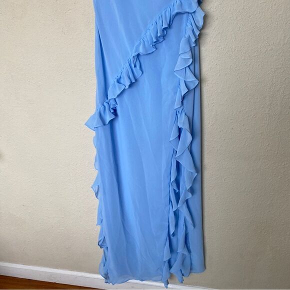 House of CB | Dresses | House Of Cb Ariela Soft Blue Ruffle Maxi Dress ...